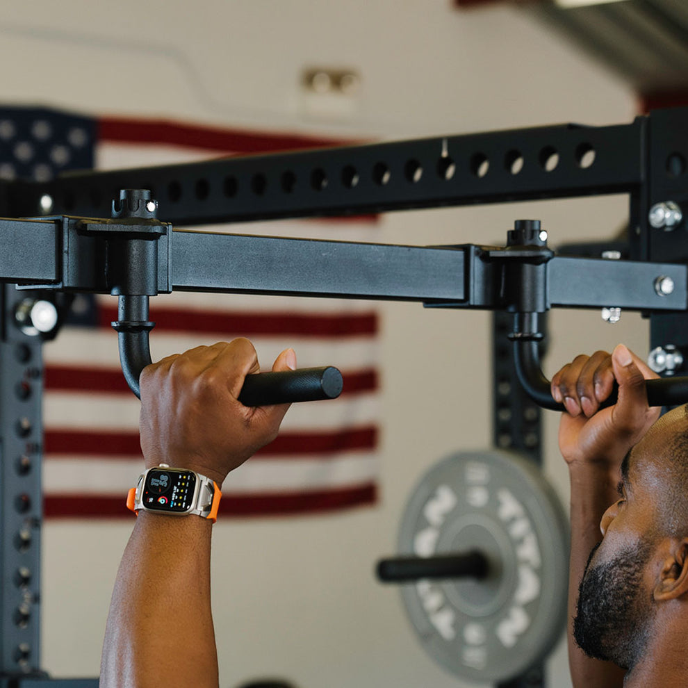 Adjustable Handle Pull Up Bar – Rack Mounted – Titan Fitness