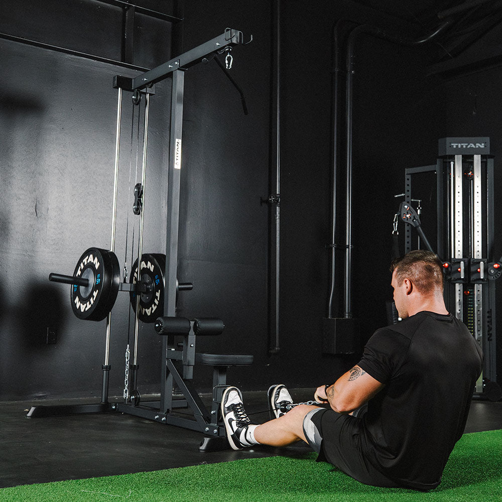 Plate Loaded Lat Pulldown & Low Row Machine | Titan Fitness