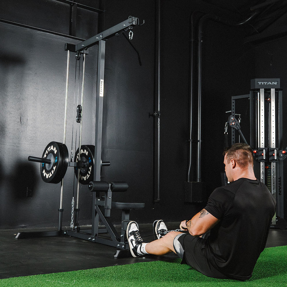 Plate Loaded Lat Pulldown & Low Row Machine | Titan Fitness