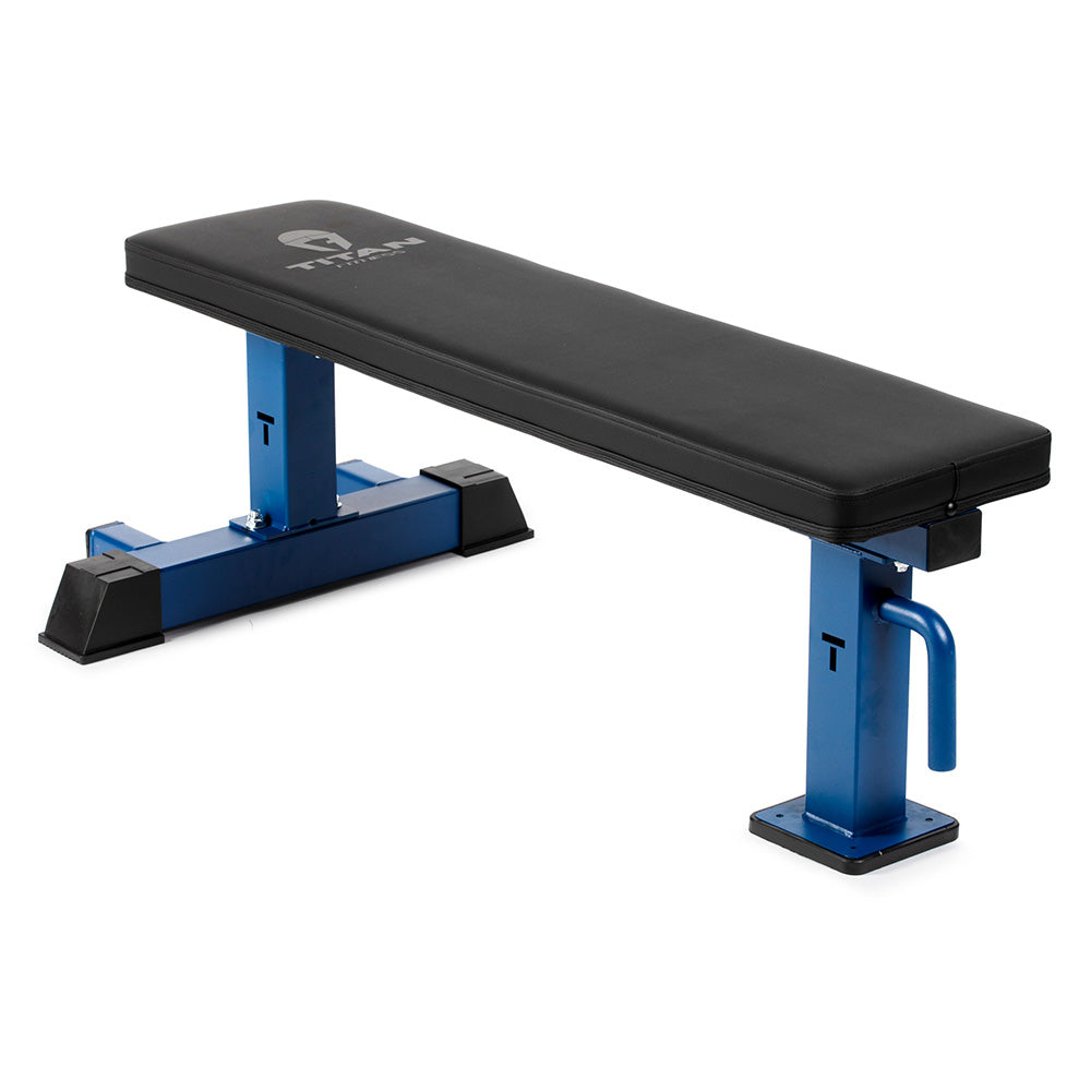 Scratch and Dent, Elite Series Single Post Flat Bench | Navy | Titan ...