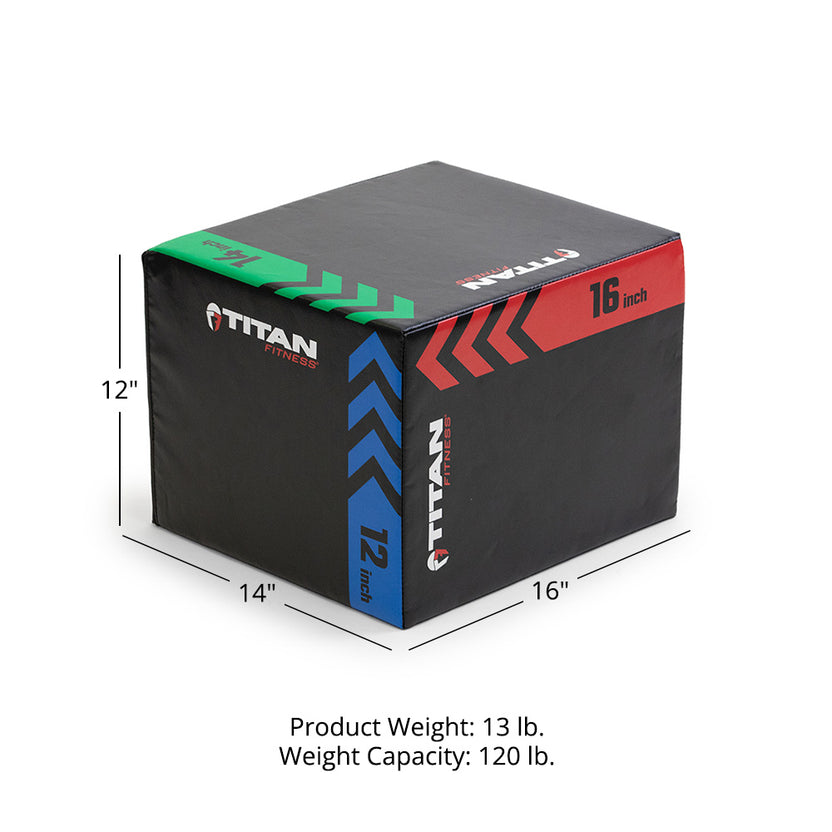 Youth 3-In-1 Heavy Foam Plyo Box – 12" x 14" x 16" – Titan Fitness