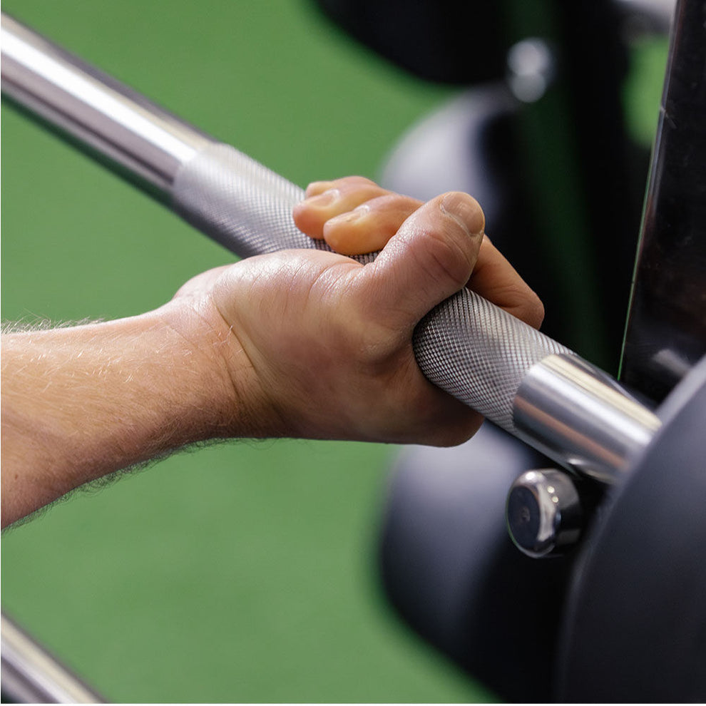 Scratch and Dent, 20 LB Straight Fixed Rubber Barbell | Titan Fitness