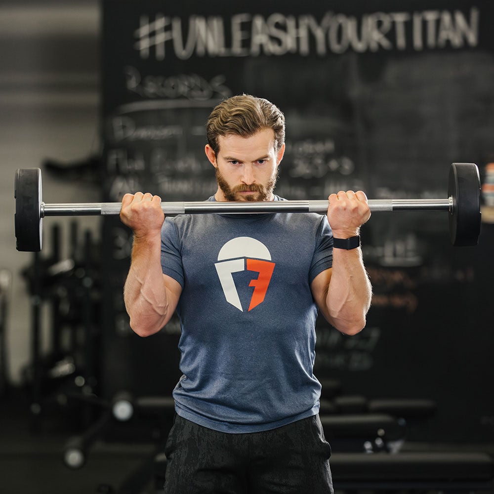 Scratch and Dent, 30 LB Straight Fixed Urethane Barbell | Titan Fitness