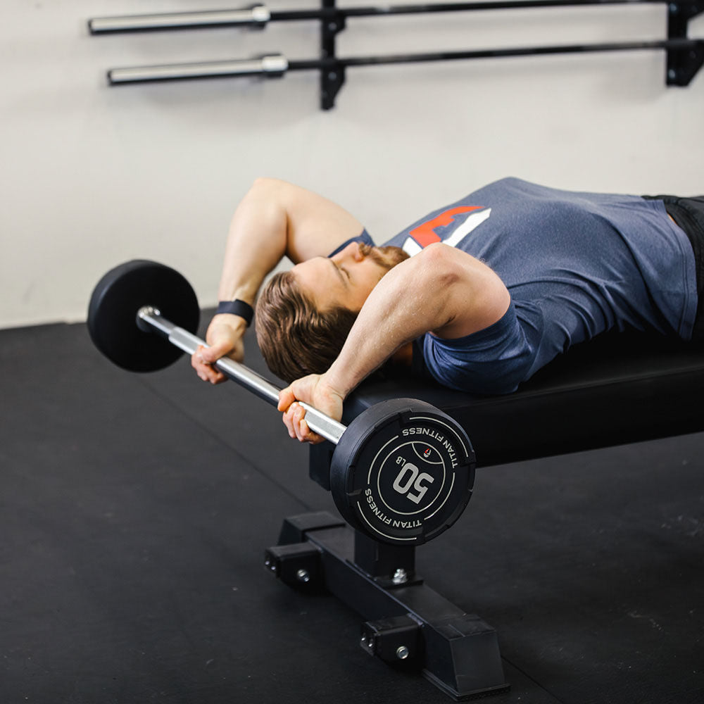 Scratch and Dent, 110 LB Straight Fixed Urethane Barbell | Titan Fitness