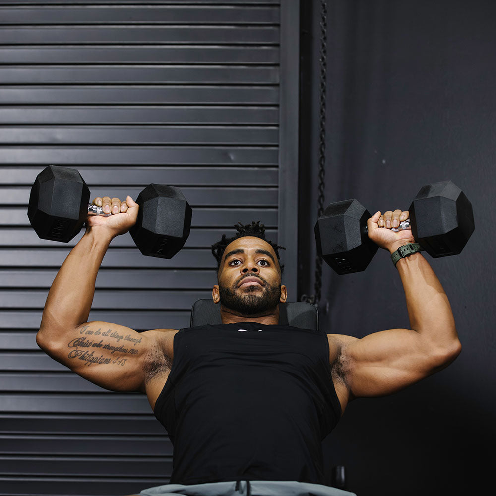 100 lb Rubber Hex Dumbbell Sets | Titan Fitness