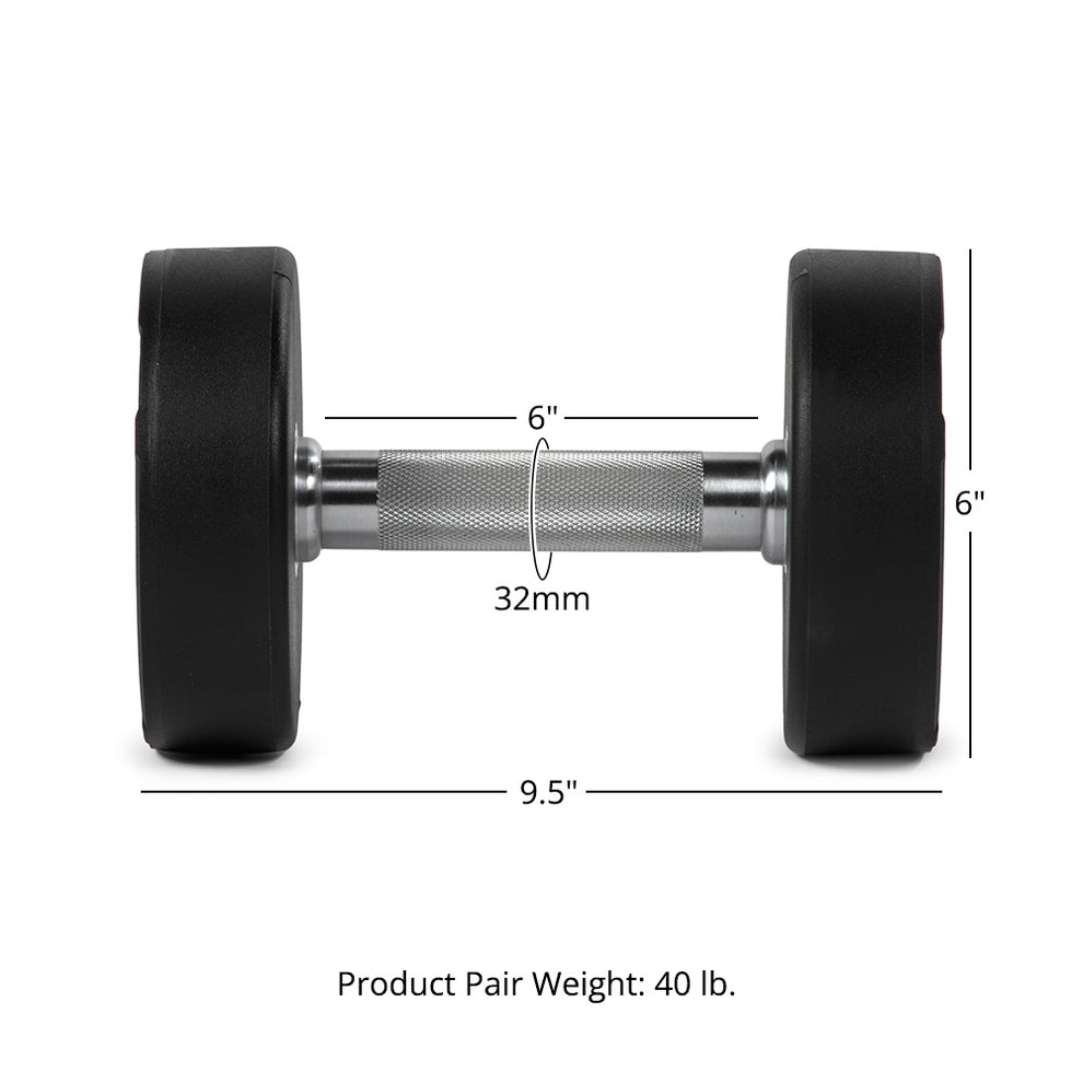 20 LB Round Urethane Dumbbells - Set of 2 | Titan Fitness