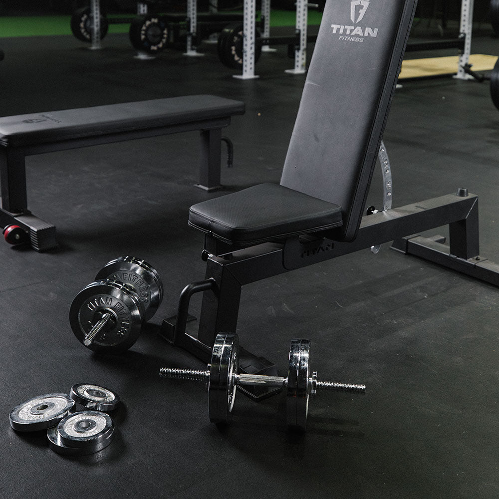 200 LB Set Adjustable Chrome Dumbbells | Titan Fitness