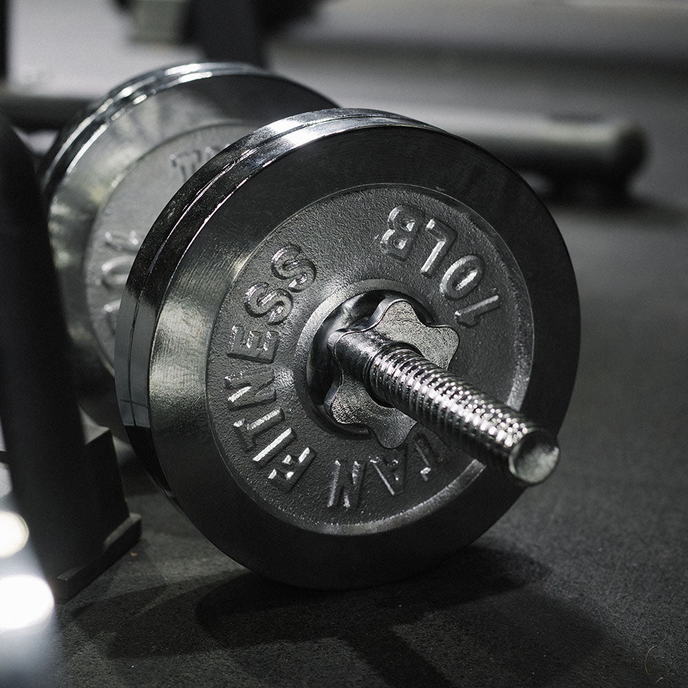 200 LB Set Adjustable Chrome Dumbbells | Titan Fitness