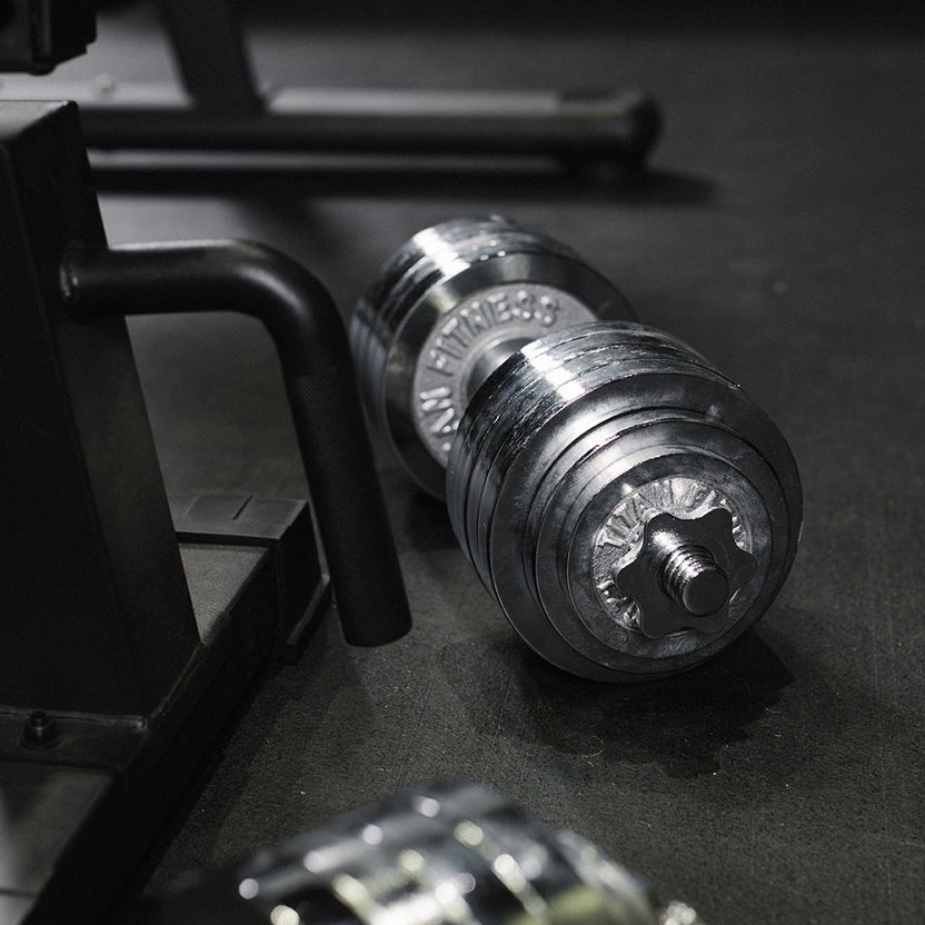105 LB Set Adjustable Chrome Dumbbells | Titan Fitness