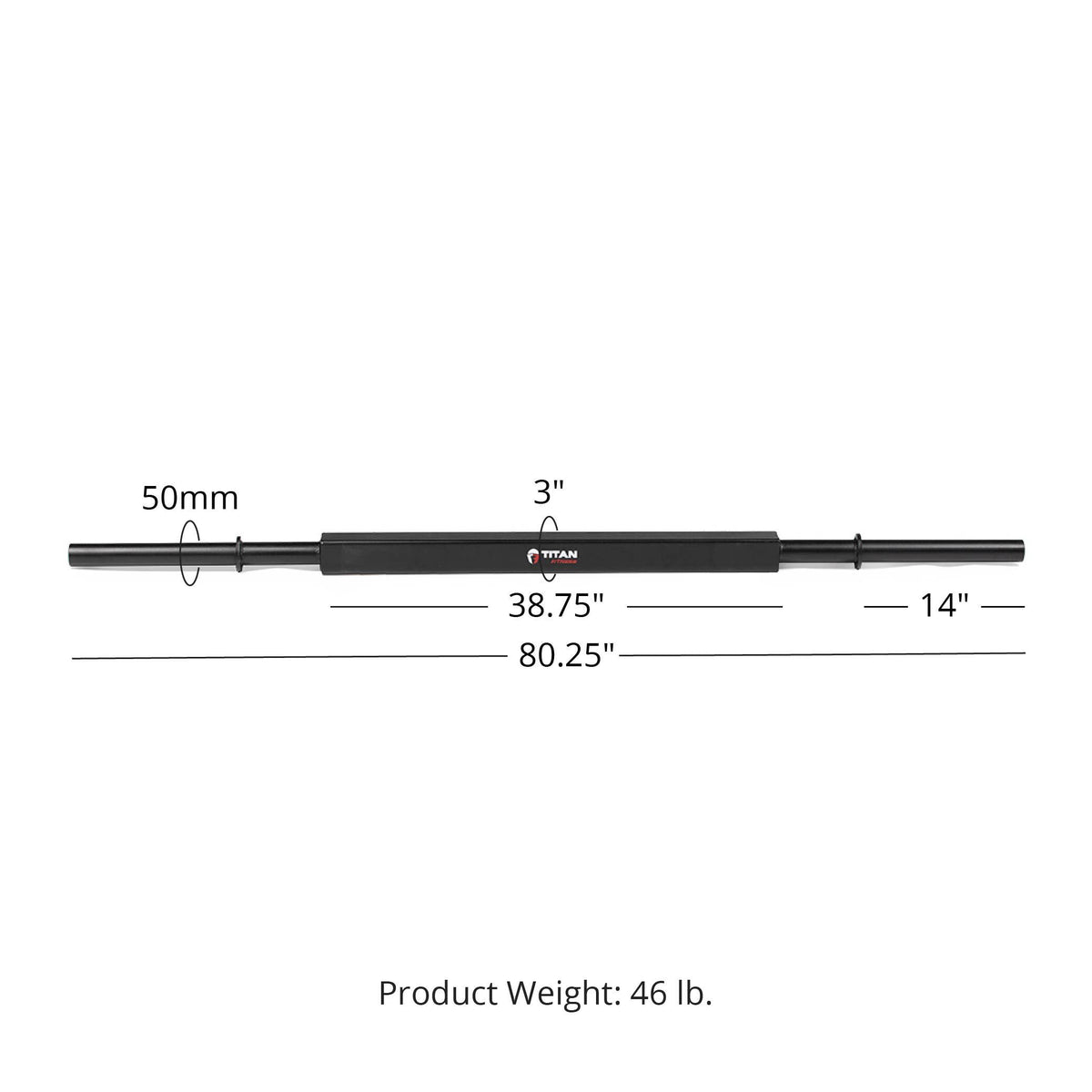 Square Grip Stud Bar – Titan Fitness