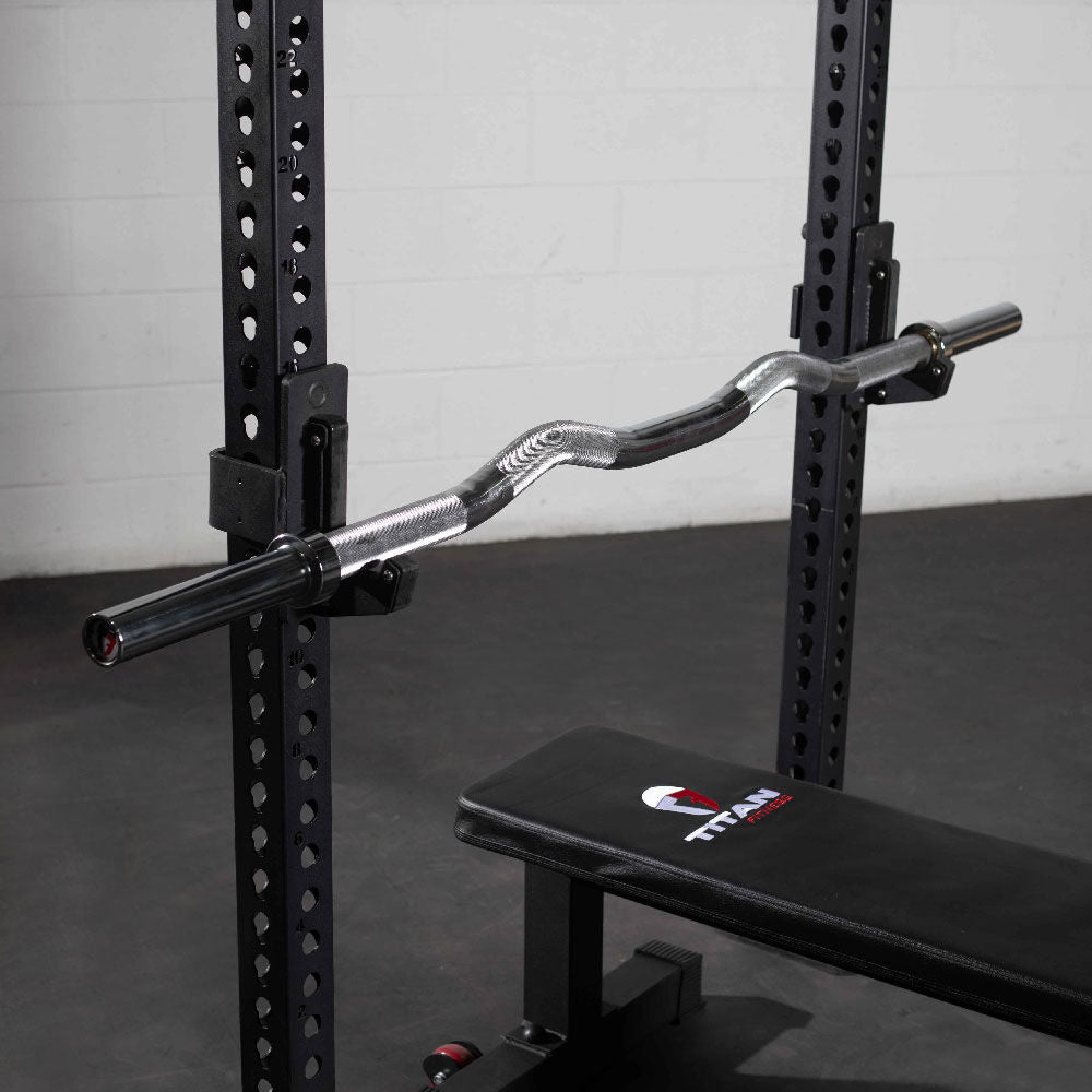 Scratch and Dent, Rackable EZ Curl Fat Bar | Titan Fitness