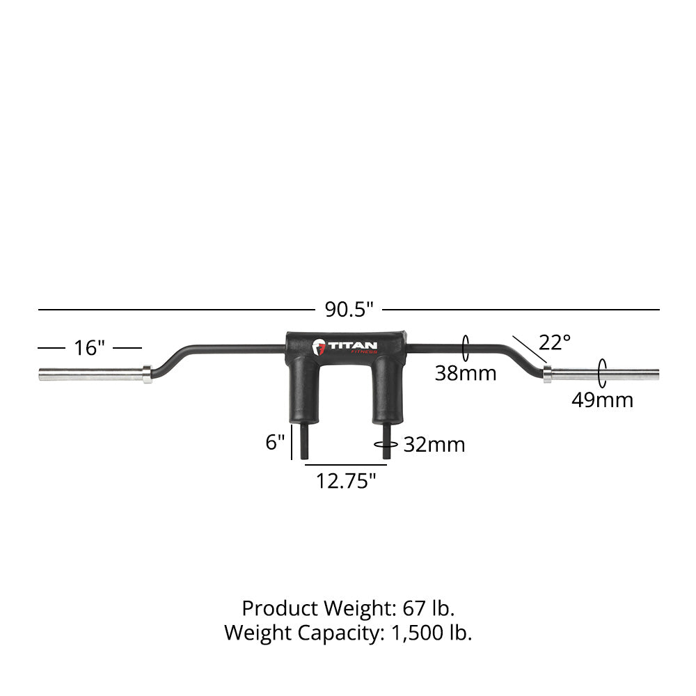 USA Made TITAN Series Safety Squat Bar | Titan Fitness