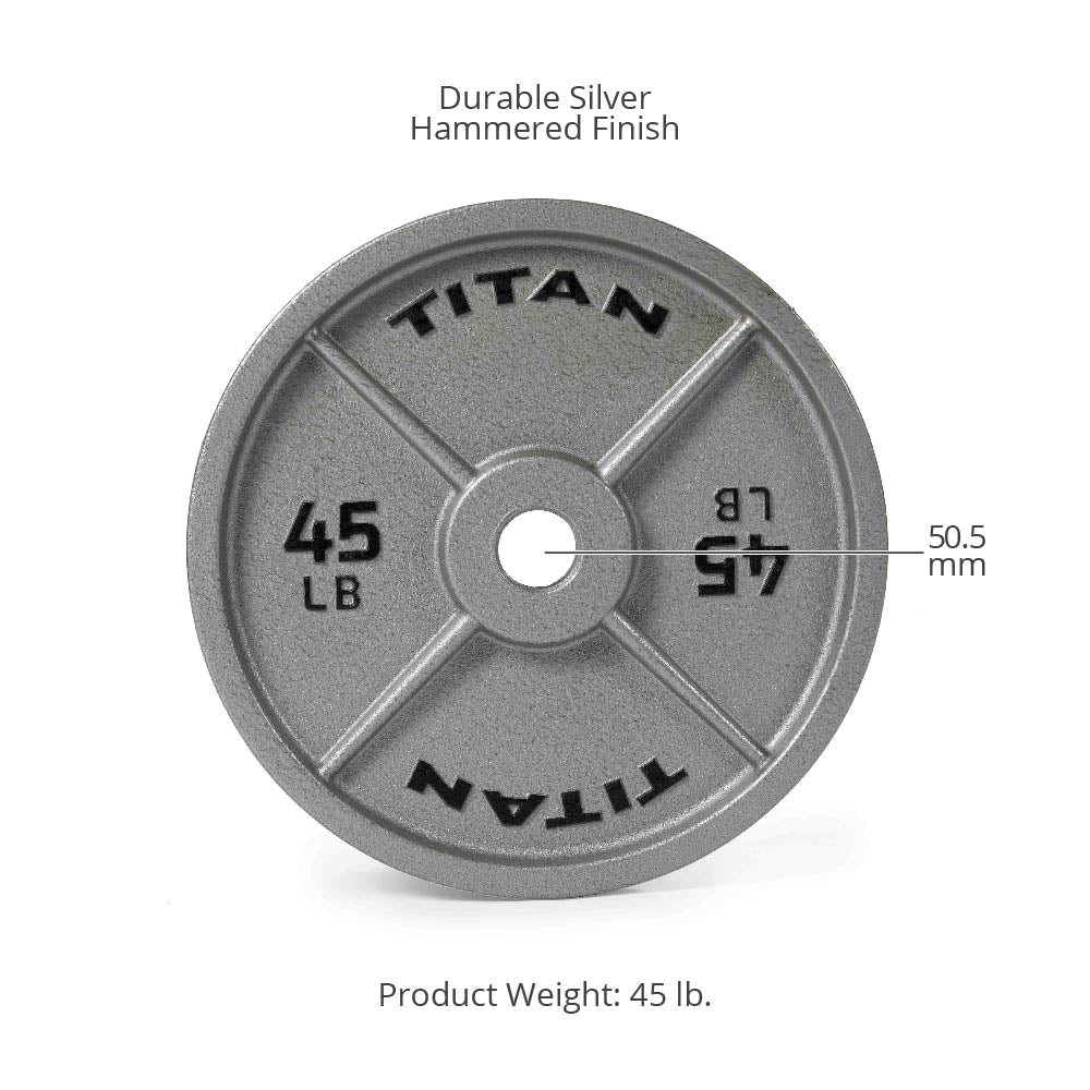 45 Lb Cast Iron Olympic Plates | Titan Fitness