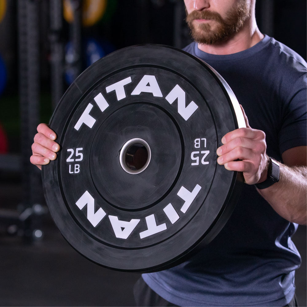 230 LB Set Economy Black Bumper Plates | Titan Fitness