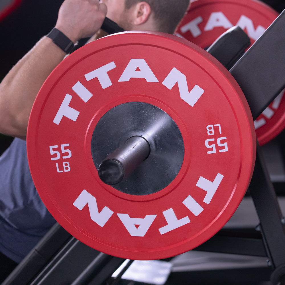55 LB Single Elite Color Competition Bumper Plate | Titan Fitness