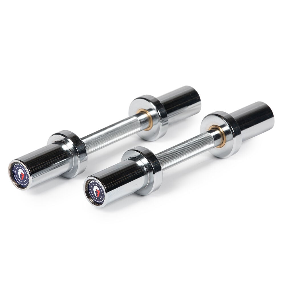 Pair Loadable 15" Olympic Dumbbell Handles | Titan Fitness