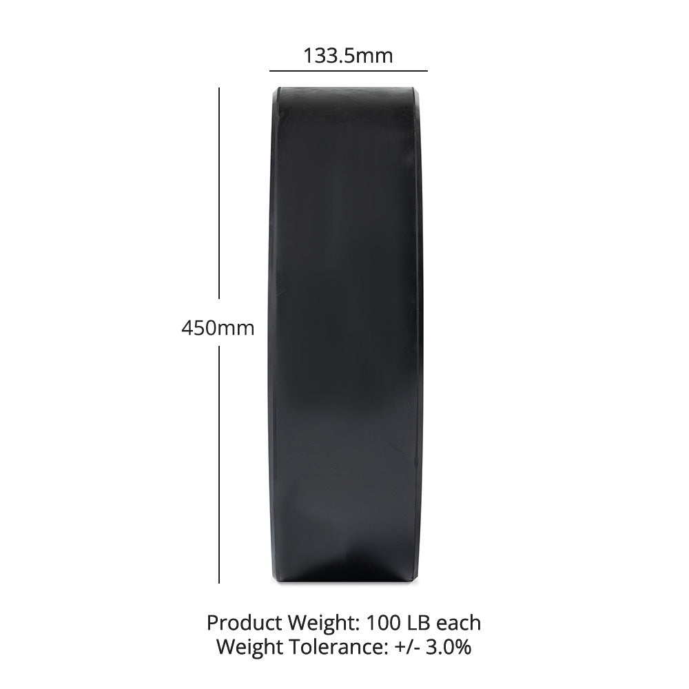 100 LB Single Economy Black Bumper Plate | Titan Fitness