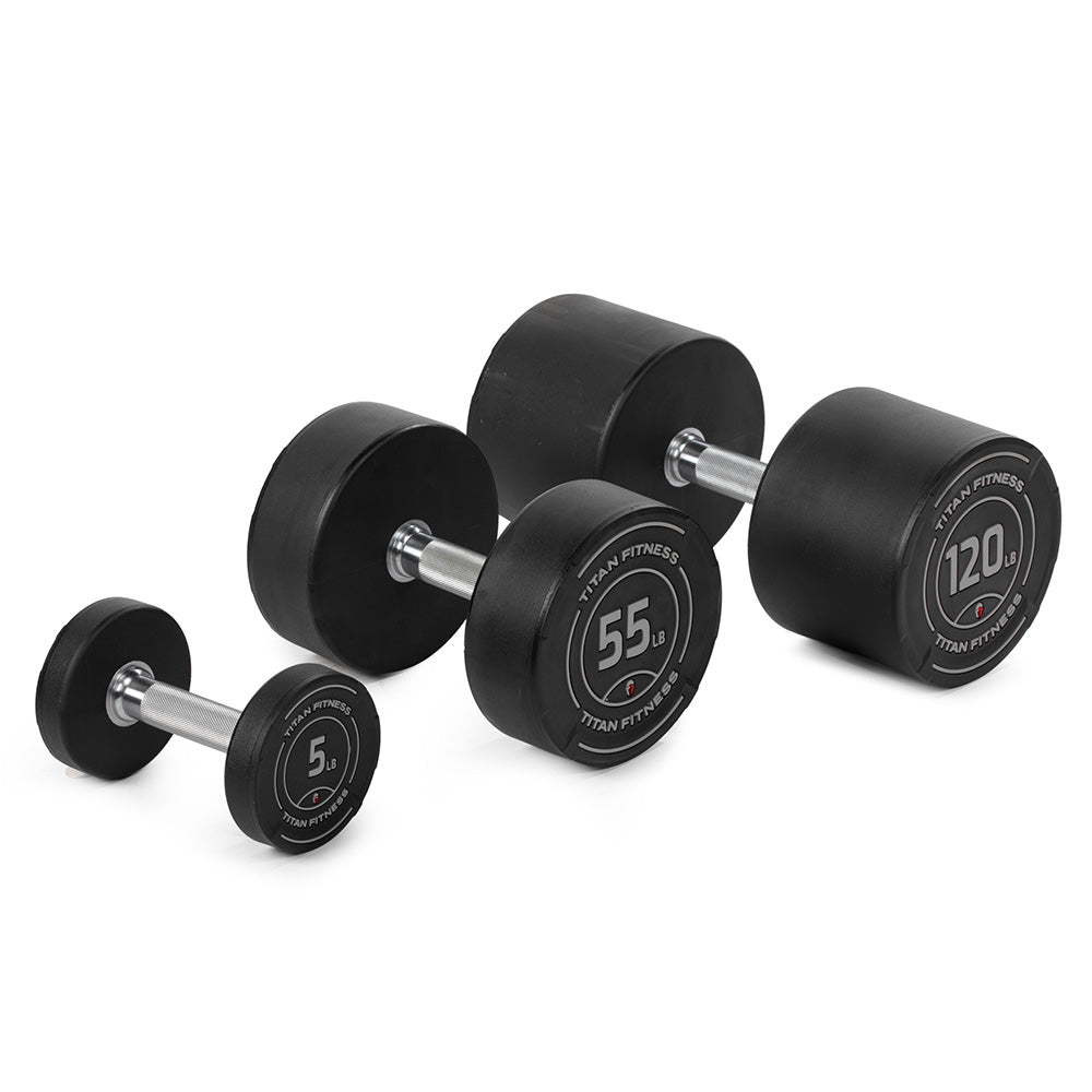 5 LB - 120 LB Round Urethane Dumbbells - Set of 2 | Titan Fitness